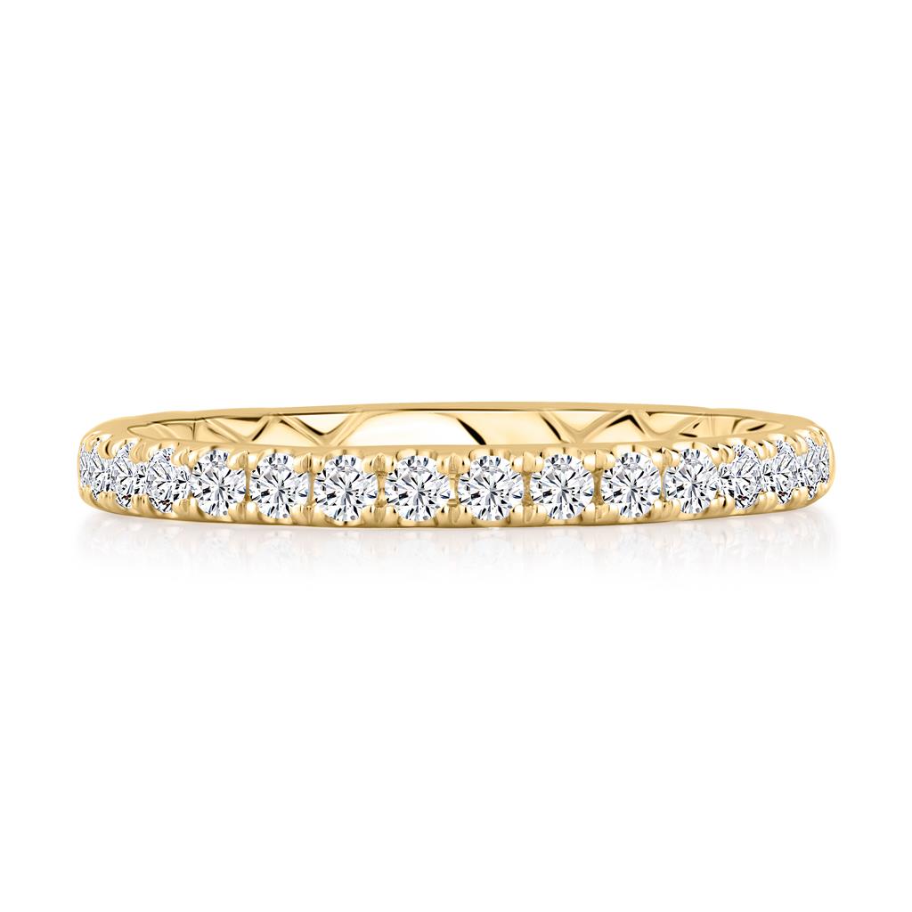 A.Jaffe- Diamond and 18K Gold Ladies Wedding Band With Interior and ...