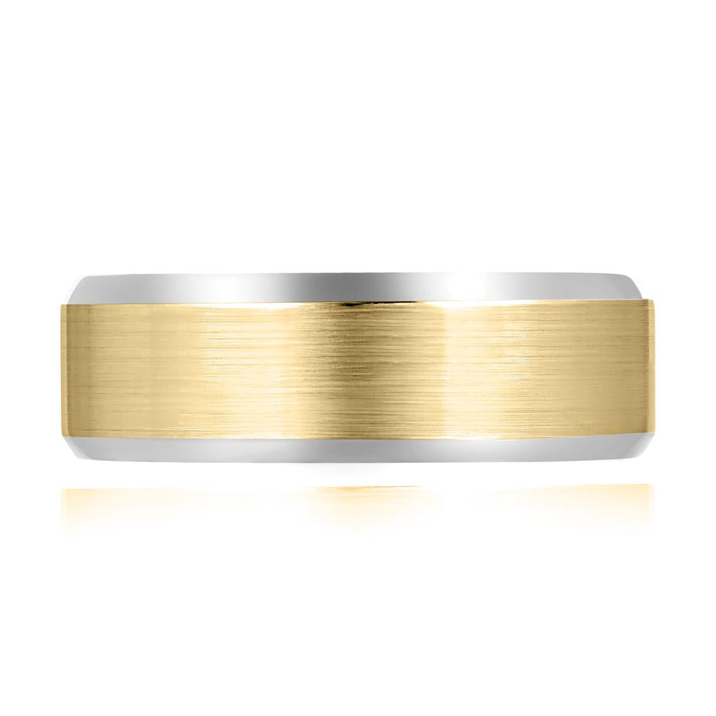 A.Jaffe-18K Gold Expandable 8mm Mens Wedding Band With Satin Finish ...