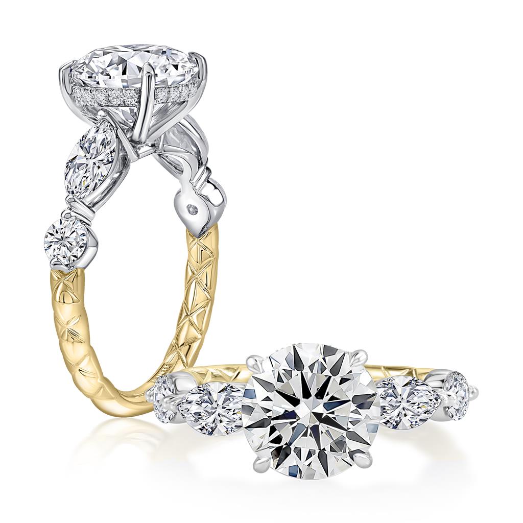 A.Jaffe - Diamond and 18K Gold Semi-Mount Engagement Ring With Marquise ...