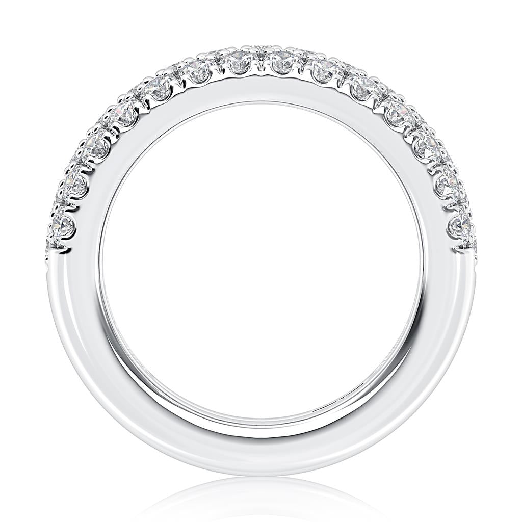 A.Jaffe - Diamond and 18K Gold 3 Row Domed Ladies Band – McCaskill ...