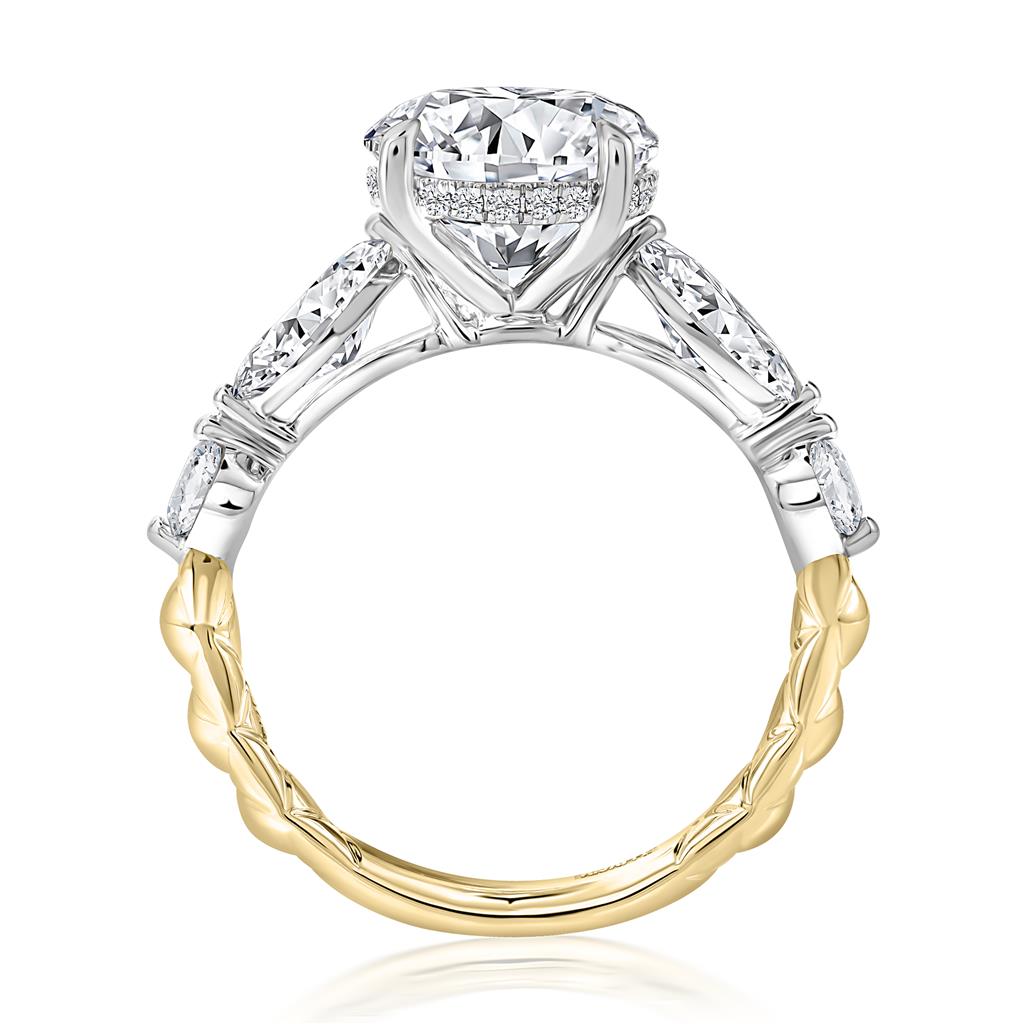 A.Jaffe - Diamond and 18K Gold Semi-Mount Engagement Ring With Marquise ...