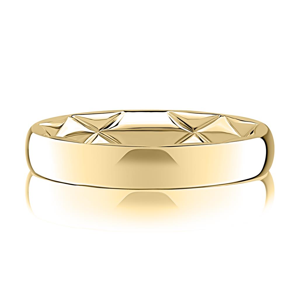 A.Jaffe - 18K Gold Mens Wedding Band 4mm With Quilted Interior ...