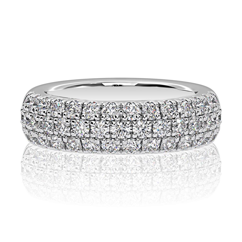 A.Jaffe - Diamond and 18K Gold 3 Row Domed Ladies Band – McCaskill ...