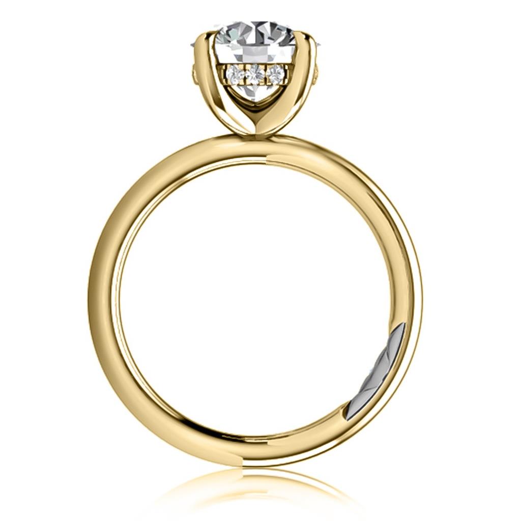 A.Jaffe- Diamond and 18K Gold Solitaire Semi-Mount Engagement Ring With ...