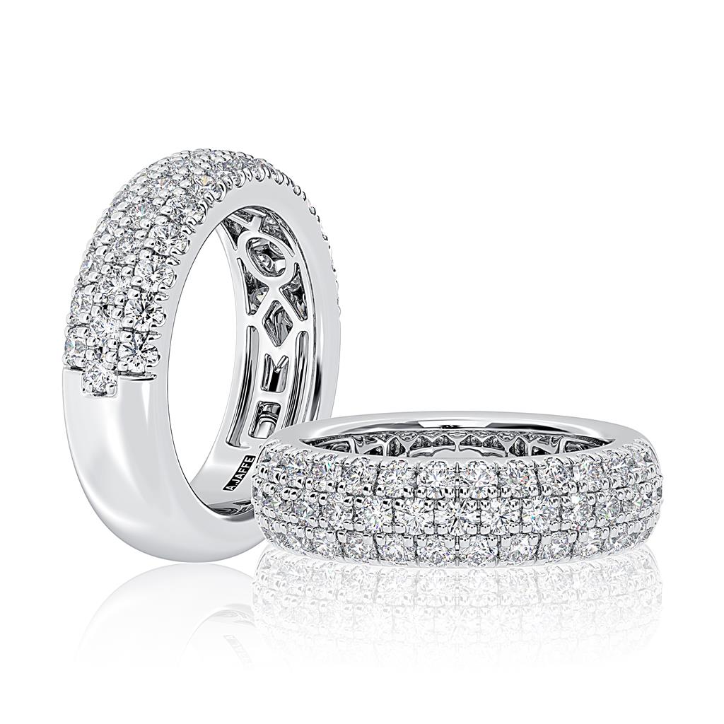 A.Jaffe - Diamond and 18K Gold 3 Row Domed Ladies Band – McCaskill ...