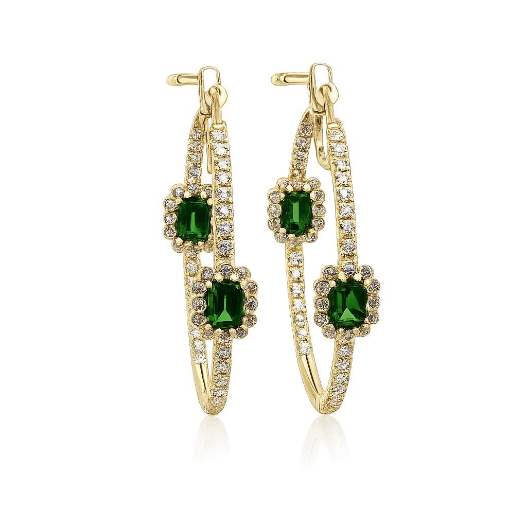 Erica Courtney - Tsavorite, Diamonds and 18K Gold Inside Out Hoop ...